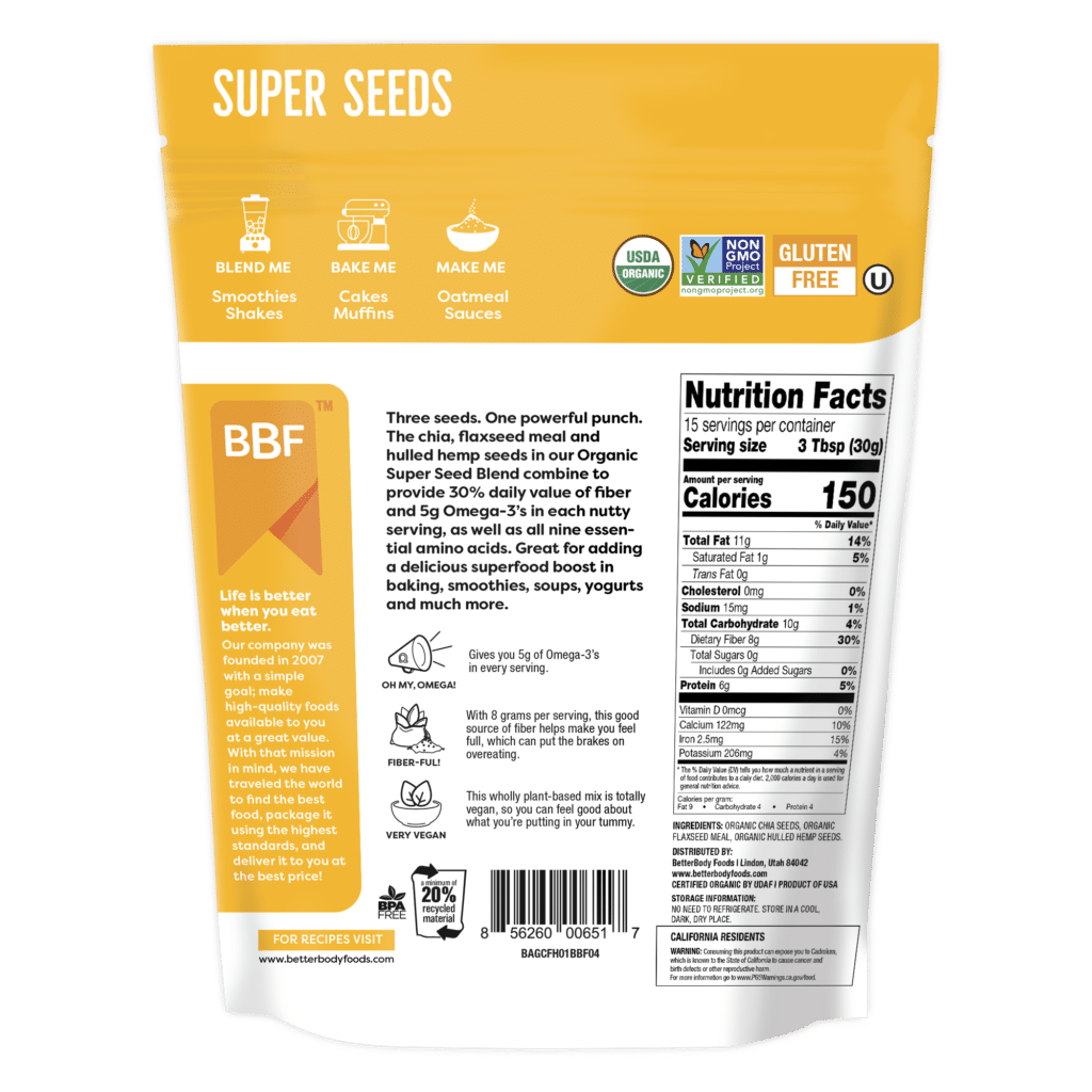 Organic Super Seeds - BetterBody Foods