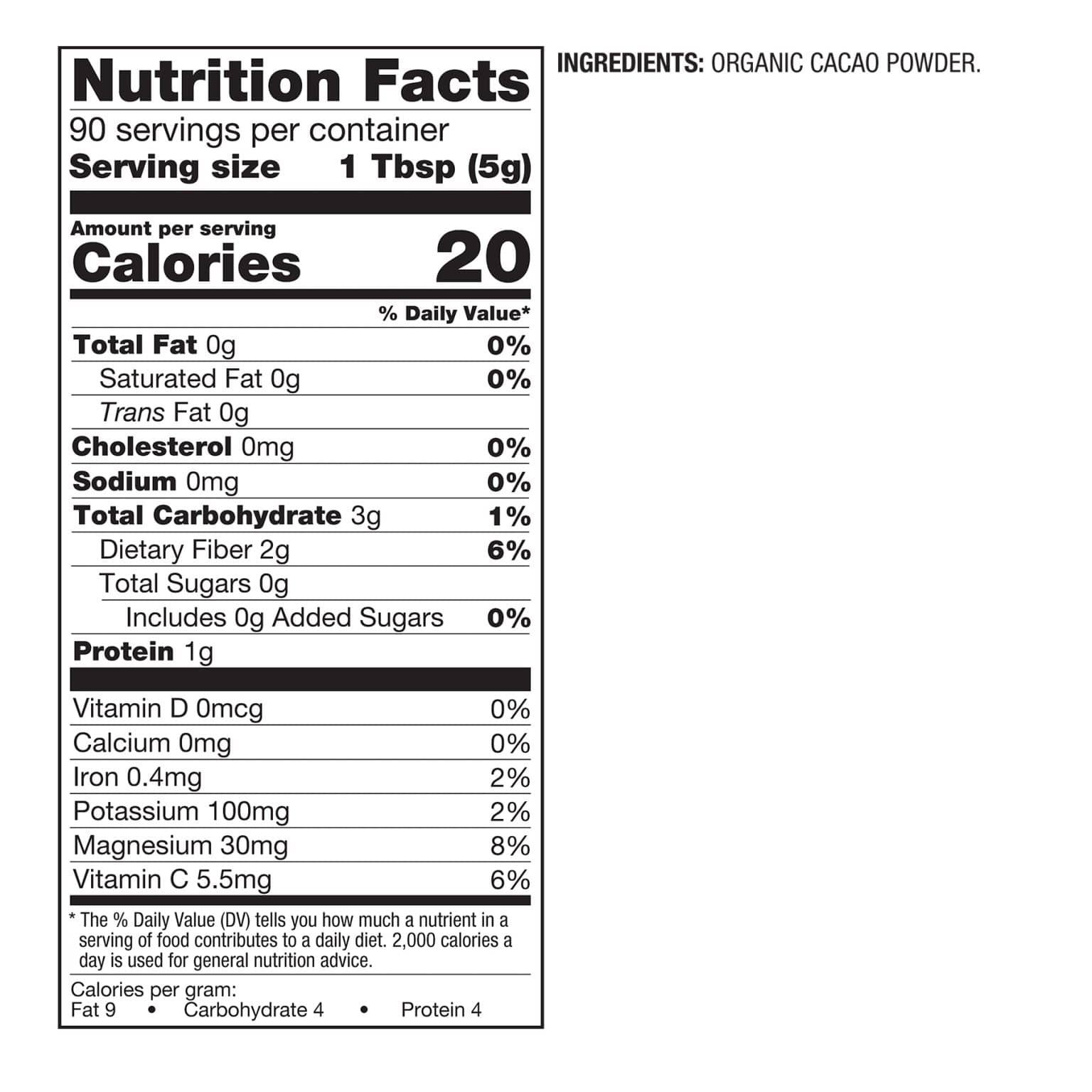 Organic Cacao Superfood Powder - 1 lb bag | BetterBody Foods